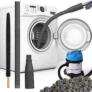 Sealegend 2 Pieces Dryer Vent Cleaner Kit Vacuum Attachment Hose with Brush, Dryer Cleaning Brush Lint Remover Hose