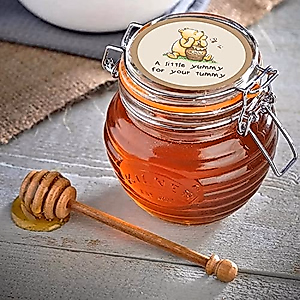 Classic Winnie The Pooh Stickers, A Little Yummy for Your Yummy Stickers, Perfect for Baby Showers, Wedding Favors,Honey Jar, Party Favors 32 PCS