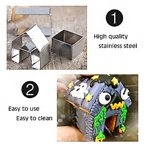 3Pcs Christmas House Cookie Cutter Set, Mini Ginger House Stainless Steel Cookie Cutter, Chocolate Little House Biscuit Mold, DIY Baking Decorating Tools