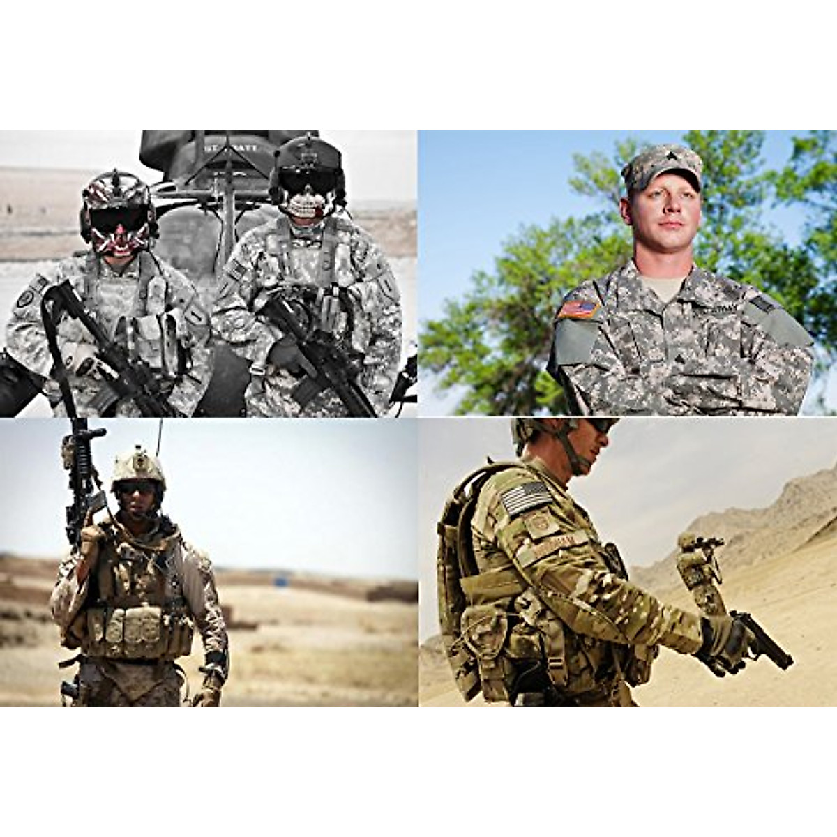 Antrix 6 Pack Tactical Patch Set of U.S. Army U.S. Navy U.S. Air Force Coast Guard Veteran Military Emblem Patch for Tactical Army Clothes Backpack Caps Hats Vest Uniform -Black