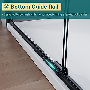 ELEGANT Semi-Frameless Sliding Shower Door 60 in. W x 72 in. H, Bathroom Sliding Door with 1/4'' Clear Glass, Black Hardware Double Sliding Glass Shower Enclosure