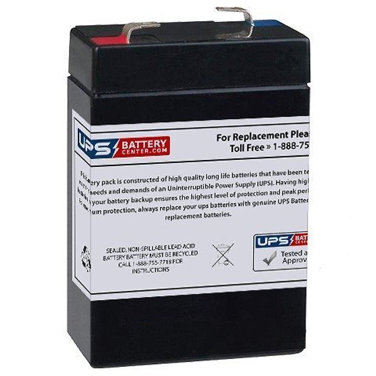 6CE2.8 6 Volt 2.8 Ah SLA Replacement Battery w/ F1 Terminal