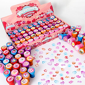 JOYIN 50 Pcs Valentines Day Arts & Crafts Stamper for Kids, Stamps for Valentine’s Day Classroom Exchanging Gifts, Novelty Party Favor, Classroom Holiday Reward Prizes