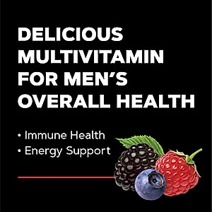 GNC Mega Men Gummy Multivitamin | Supports Energy, Metabolism, and Immune System, Gluten Free | Mixed Berry | 120 Gummies