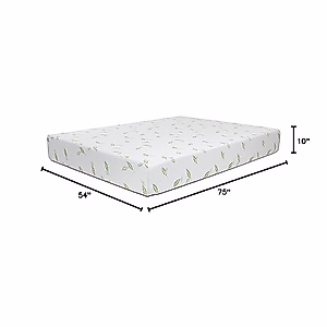 NapQueen Full Size Mattress, 10 Inch Anula Green Tea Infused Memory Foam Mattress, Full Size Mattress Bed in a Box, CertiPUR-US Certified Mattress