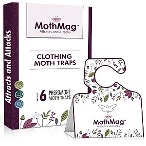 MothMag Moth Traps for Clothes, Closets, Fabrics, and Carpets, Clothes Moth Traps, Closet Moth Traps,Clothing Moth Pheromone Traps, Mothballs Alternative, How to Get Rid of Moths in House