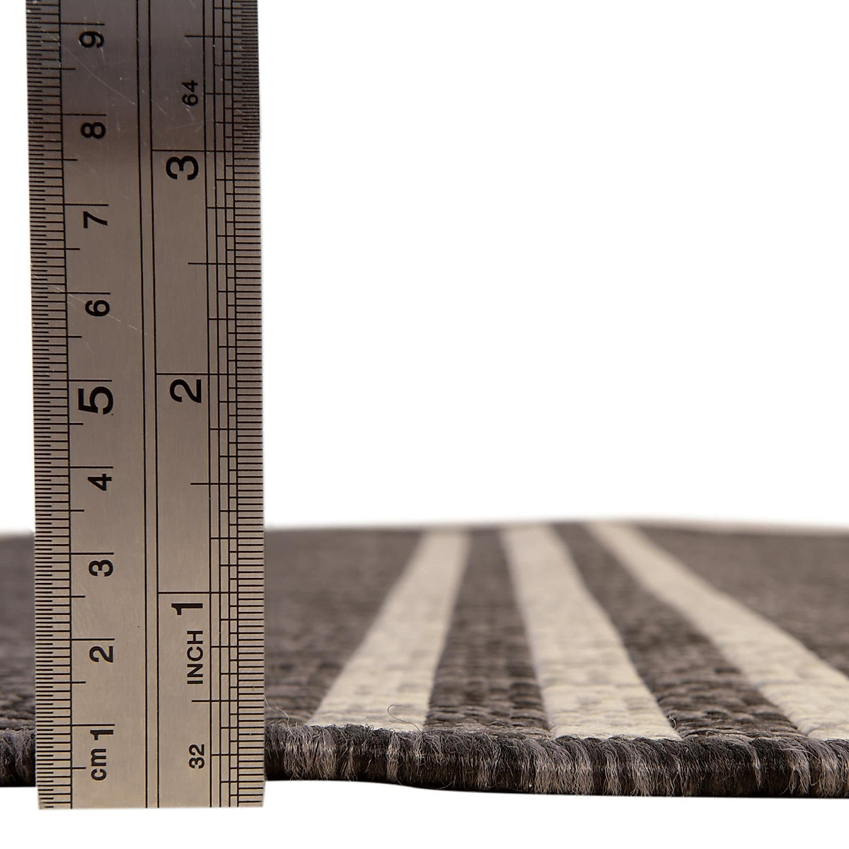 Rugs.com Jill Zarin Outdoor Collection Rug – 2' 7 x 12' Runner Charcoal Flatweave Rug Perfect for Hallways, Entryways