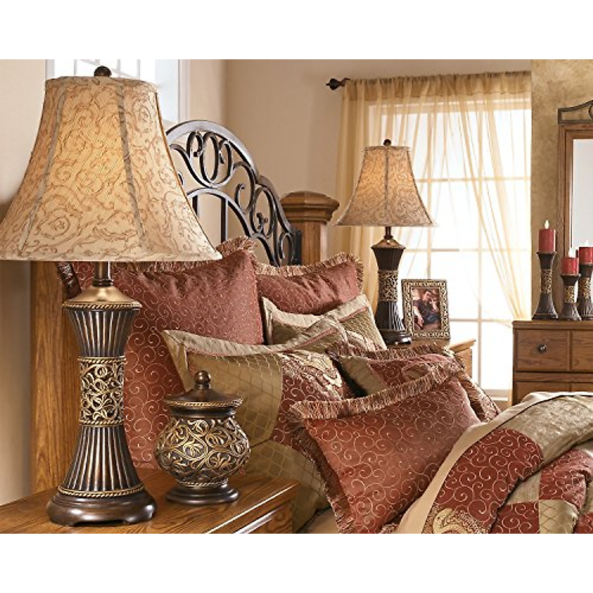 Signature Design by Ashley Mariana Antique Table Lamp, 2 Count, 28.5", Antique Brown