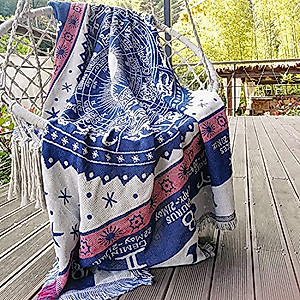 LOERCCE Cotton Throw Blanket ​for Couch Sofa Celestial Constellation 50" X 70"