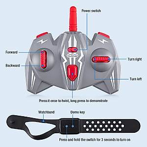 Powerextra Remote Control Car, Gesture Sensing RC Car, 4WD Transform Off Road Crawler, All Terrains Toy Stunt Car with Two Batteries, 50+ Mins Play Time for 6-12 Year Old Boys & Girls