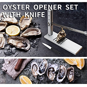 JSDINCN Oyster Shucker Machine, Oyster Shucking Tool, Oyster Shucking Machine, Oyster Opener with Oyster Knife, Oyster Shucking Knife Kit, Clam Knife Shucker