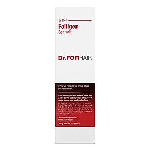 Dr.FORHAIR Folligen Sea Salt Scaler Scalp Scrub (10.5oz) | 45% Sea Salt | Exfoliate Hair Deep Cleansing Excess Sebum Oily Greasy Hair | Dry Flaky Itchy Treatment (No Parabens, Silicone, Sulfates)