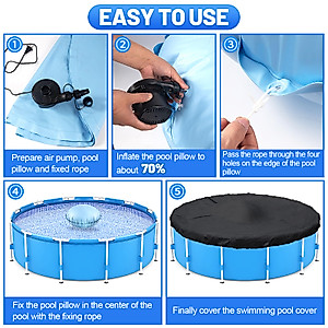 Pool Air Pillows for Above Ground Pools & Patio Furniture Cover Airbag - 4ft Dia. Winter Closing Winterizing Kit with Ropes, Thicken PVC Ice Equalizer Support Swimming Pool Covers