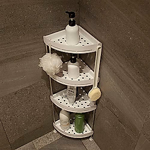 IYAR HOME 4 Tier Shower Caddy Organizer Shelf Corner Standing 12.99 x 9.45 x 32.68 Inches Shower Rack for Inside Shower & Kitchen Storage White