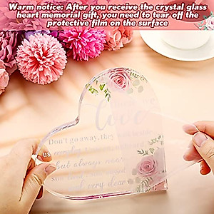 Sympathy Gift Bereavement Gift Arylic Heart in Memorial of loved one gifts, Loss of Father, Loss of Mother Condolence Gift for Table Remembrance Decorations（6 x 6 x 0.6 Inch）