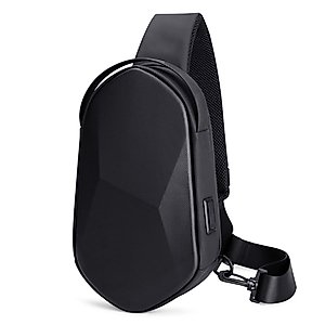 M.Baowant Hard Shell Crossbody Bag for Men With Usb Plug Fit 9.7inch Ipad Lightweight Casual Daypack For Hiking Walking Biking Travel Cycling