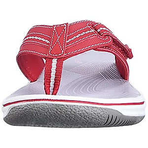 Clarks Women's Brinkley Jazz Flip Flop, red Synthetic, 7 Medium US
