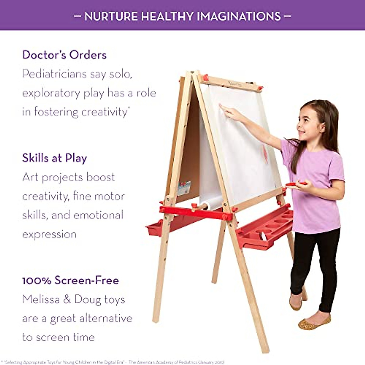 Melissa & Doug Deluxe Easel Paper Roll Replacement (18 inches x 75 feet) - 2-Pack, White