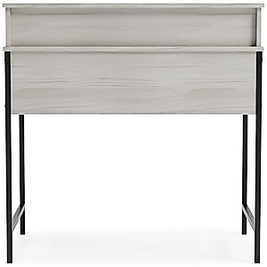Signature Design by Ashley Bayflynn 36" Modern Home Office Desk With Hutch, White & Black