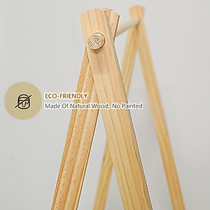 Morimoe Garment Rack with Bottom Storage Shelf, Pine Wood, Dress up Rack for Kids, 35" Width