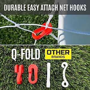 QuickPlay Q-Fold Match Soccer Goal – 30-Second Folding Design for Easy Setup | Portable Soccer Net Goal for Backyard | Weatherproof Soccer Goal Post for Adults & Kids – [Single Goal]