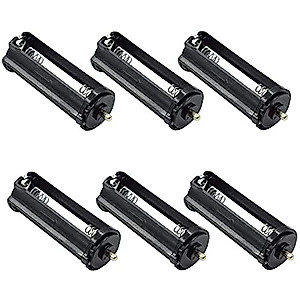 bnafes Cylindrical Battery Holder Battery Storage Case for 3 x 1.5V AAA Batteries Flashlight Torch Black - (6 Pcs)