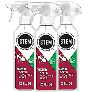 Stem Kills Ants, Roaches And Flies: Plant-Based Active Ingredient Bug Spray, Botanical Insecticide For Indoor And Outdoor Use; 12 fl oz (Pack Of 3)