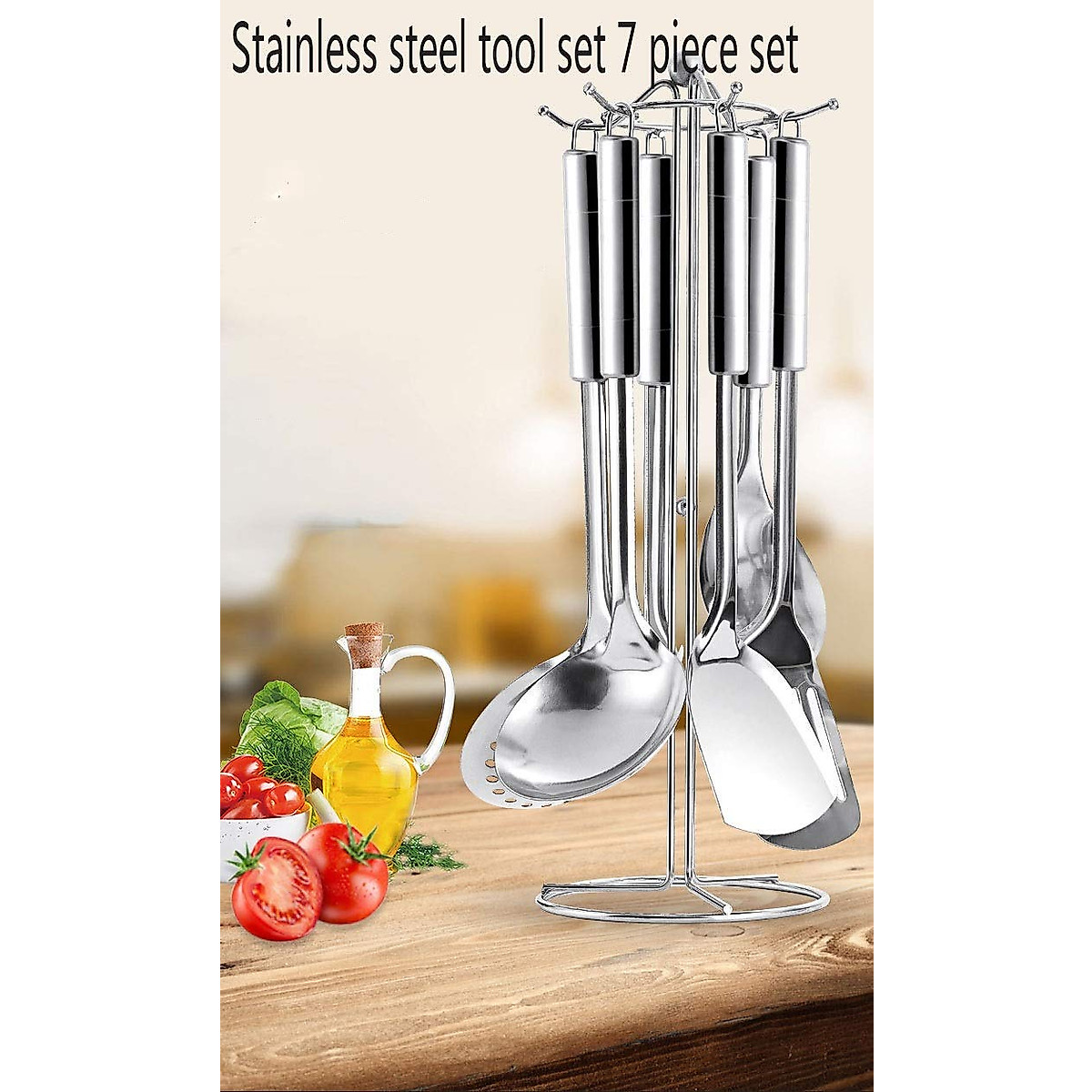 7Pieces Stainless Steel Kitchenware Set Cooking Spoon Shovel Spatula Soup Colander Home Kitchen Utensils Tools Gifts Kitchen