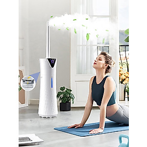 MONISEN Smart Humidifier Large Room for 2000 sq ft, 17L/4.5Gal Humidifiers for Bedroom with Wi-Fi App & Remote Control, Ultrasonic Cool Mist Large Humidifiers for Home with Essential Oil Box, 3 Speed