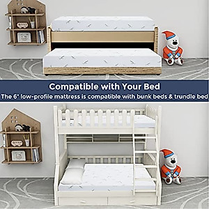 IULULU Full Size Mattress in a Box, 6 Inch Gel Memory Foam Mattress for Kids Breathable Bamboo Cover Mattress for Bunk Bed, Trundle Bed, CertiPUR-US Certified, Made in USA