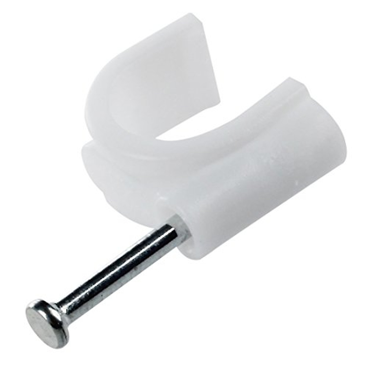 VNDEFUL 50 Pcs 12mm White Diameter Coax Cable Inserting Circle Nail Clips