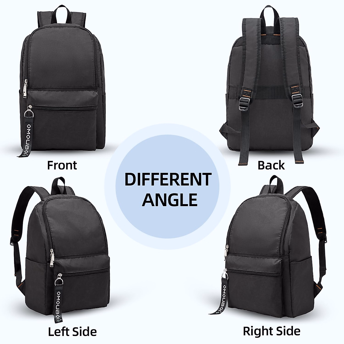 OMOUBOI Laptop Backpack for Women, 14 Inch Waterproof Kids School Bag Travel - Black