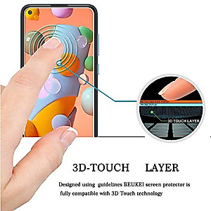 beukei (4 Pack) Compatible for Samsung Galaxy A11 Screen Protector Tempered Glass, Full Screen Coverage, Anti Scratch, Bubble Free