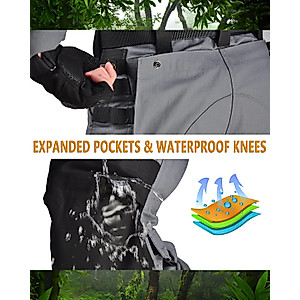 HAN·WILD Men's Combat Pants Tactical Military Pant with Knee Pads Airsoft Hiking Trousers Gray