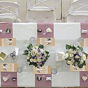 Gbateri 30 Pack Natural Burlap Cutlery Pouch,Burlap Silverware Holders Silverware Bags, Hessian Burlap Lace Utensil Napkin Holders, Knifes Forks Bag with Cotton Inner for Vintage Wedding Christmas