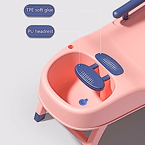 Adjustable Kids Hair Washing Chair, 220lbs Stong Load Capacity Shampoo Chair for Home to Prevent Wet Clothes, Toddler Hair Rinser Salon Seat for Girls Boys Adults (Pink)