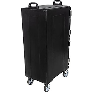 Carlisle FoodService Products Cateraide Plastic Insulated Dual Capacity Food Pan Carrier With Dolly, 10 Pan Capacity, 50 Inches, Black