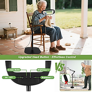 10X Magnifying Glass with Light and Stand, Desktop Hands Free Magnifier, Lighted Magnifying Glass for Close Work Reading Hobbies Crafts Repair