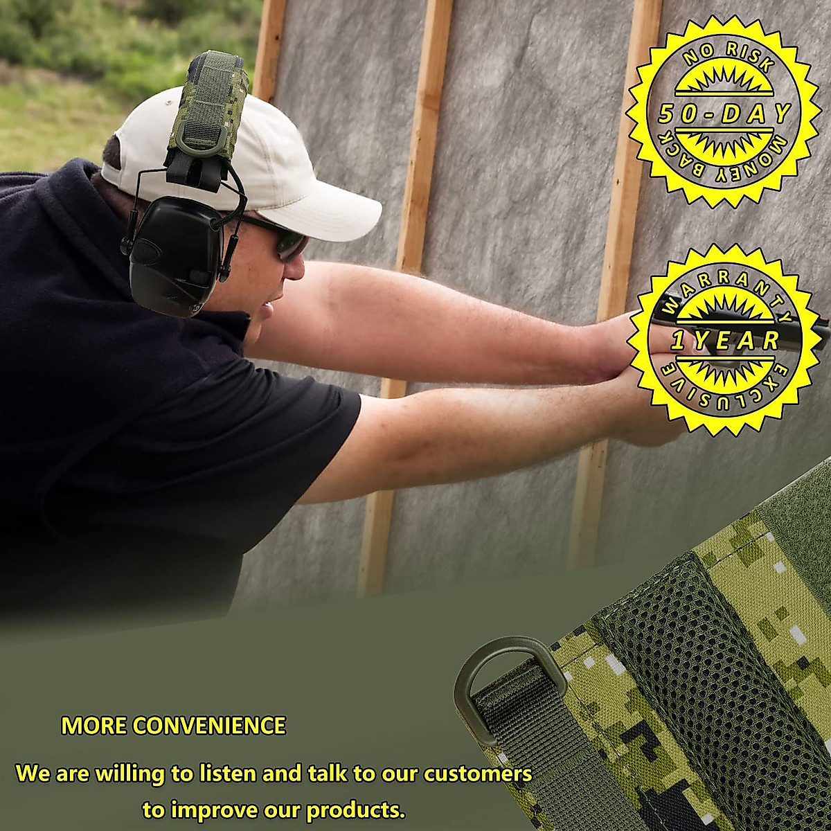 PROHEAR GEP02 Gel Ear Pads and HC01 Tactical Headset Cover for Howard Leight by Honeywell Impact Sport Sync Leightning Earmuffs