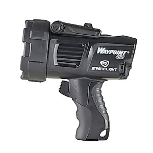 Streamlight 44911 Waypoint 400 Rechargeable 1400-Lumen Long Range Pistol-Grip Spotlight with 120V AC Charger and Polymer Holder/Mount, Black