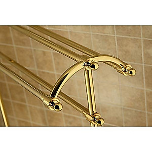 Kingston Brass CC2292 Vintage Freestanding Towel-Rack, 29-1/2-Inch Height, 28-Inch Width, Polished Brass