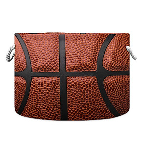 ALAZA Basketball Ball Texture Liner Storage Box Toy Basket Laundry Storage Organizer Bins with Handles Large Baskets for Living Room Nursery Decor