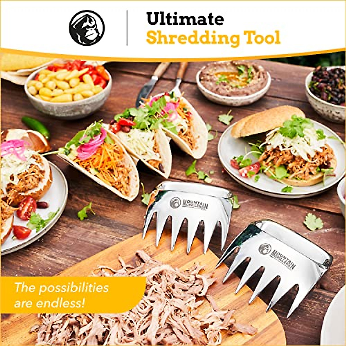 Meat Claws Meat Shredder for BBQ Best Pulled Pork Shredder Claw x 2 For Barbecue, Smoker, Grill (Solid Metal) Bundle with Meat Claws Meat Shredder for BBQ 5.91 x 4.72 x 1.18 inches