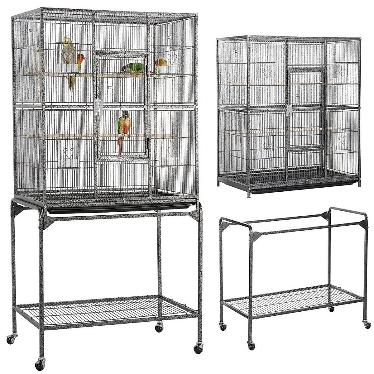 Yaheetech 63'' Detachable Parrot Cage for Cockatiel Sun Parakeet Green Cheek Conure Lovebird Budgie Finch Bird Cage with Stand