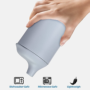 Zhehao 4 Pcs Sippy Cup with Straw and Lid Spill Proof Silicone Sippy Cup 6 oz Straw Cup for Baby 6 months+ Training Cups, Gray, Brown, Blue, Pink