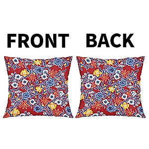 KOBLEN Allay Blossom Decorative Pillow Covers 20x20 Inch - Comfy Linen Outdoor Pillow Covers for Home Living Room Farmhouse Preppy Room Decor Aesthetic Set of 2