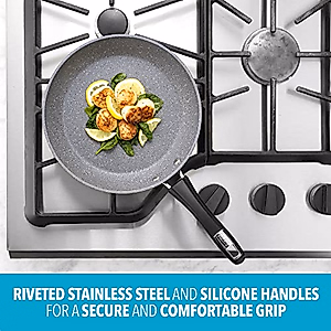 Bialetti 10-Piece Impact Textured Pots and Pans Kitchen Cookware Set, Gray