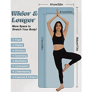 72x32x1/3 Yoga Mat, Blue