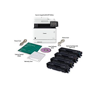 Canon Color imageCLASS MF733Cdw - All in One, Wireless, Duplex Laser Printer (Comes with 3 Year Limited Warranty), Amazon Dash Replenishment Ready, white