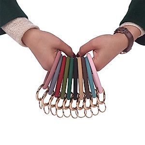 YAKA Silicone Wrist Keychain Circle Bracelet Rubber Bangle Round Keyring Holder(Jay Blue)